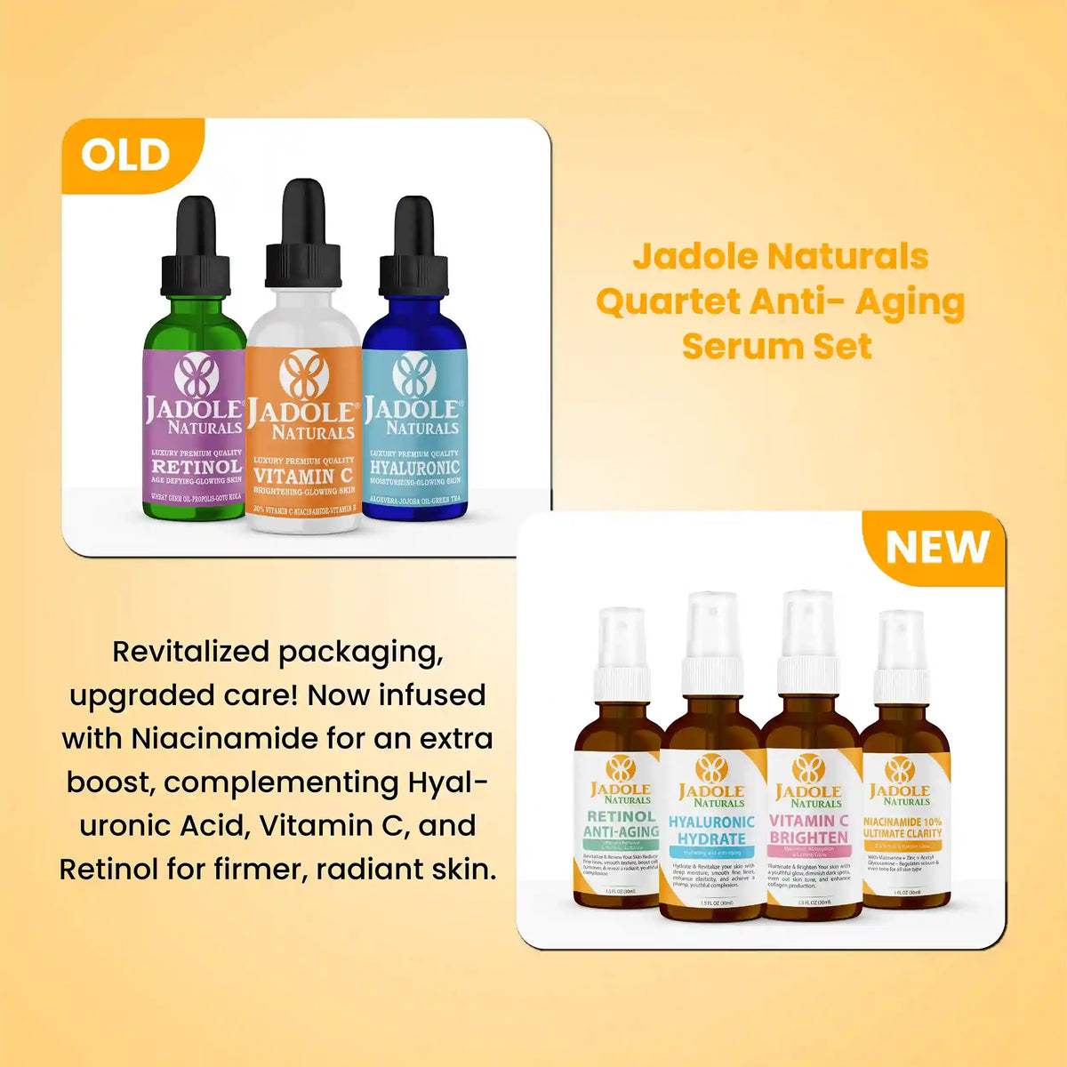 Quartet Anti Aging Serum Set with Vitamin C, Retinol , Hyaluronic Acid ...
